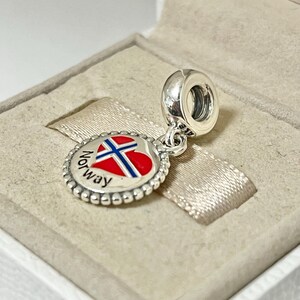 Pandora Norway Heart Flag Dangle Charm Travel Pendant S925 Silver ...