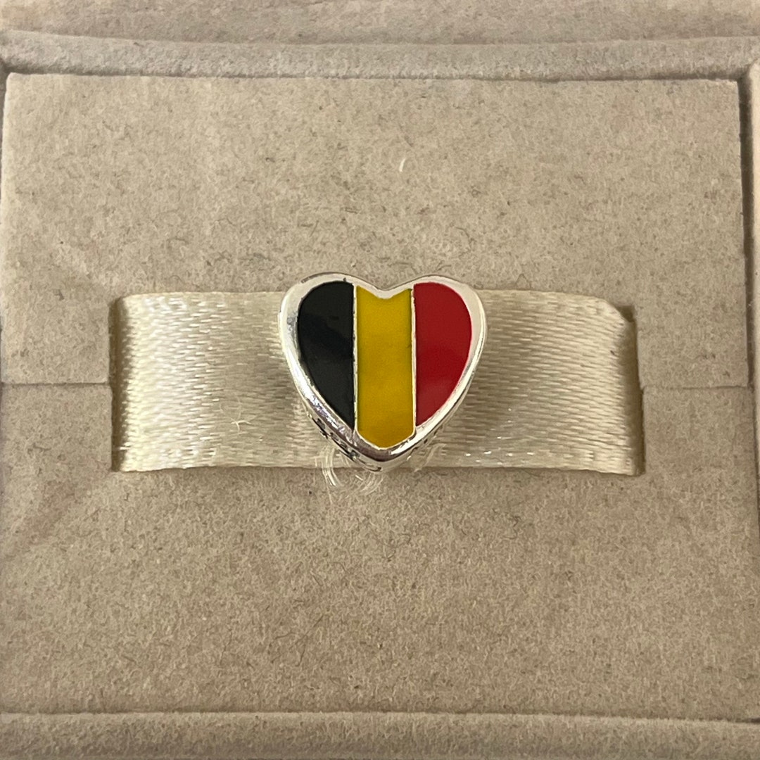 Pandora Belgium Flag Love Belgium Heart Bead Charm S925 Sterling Silver ...
