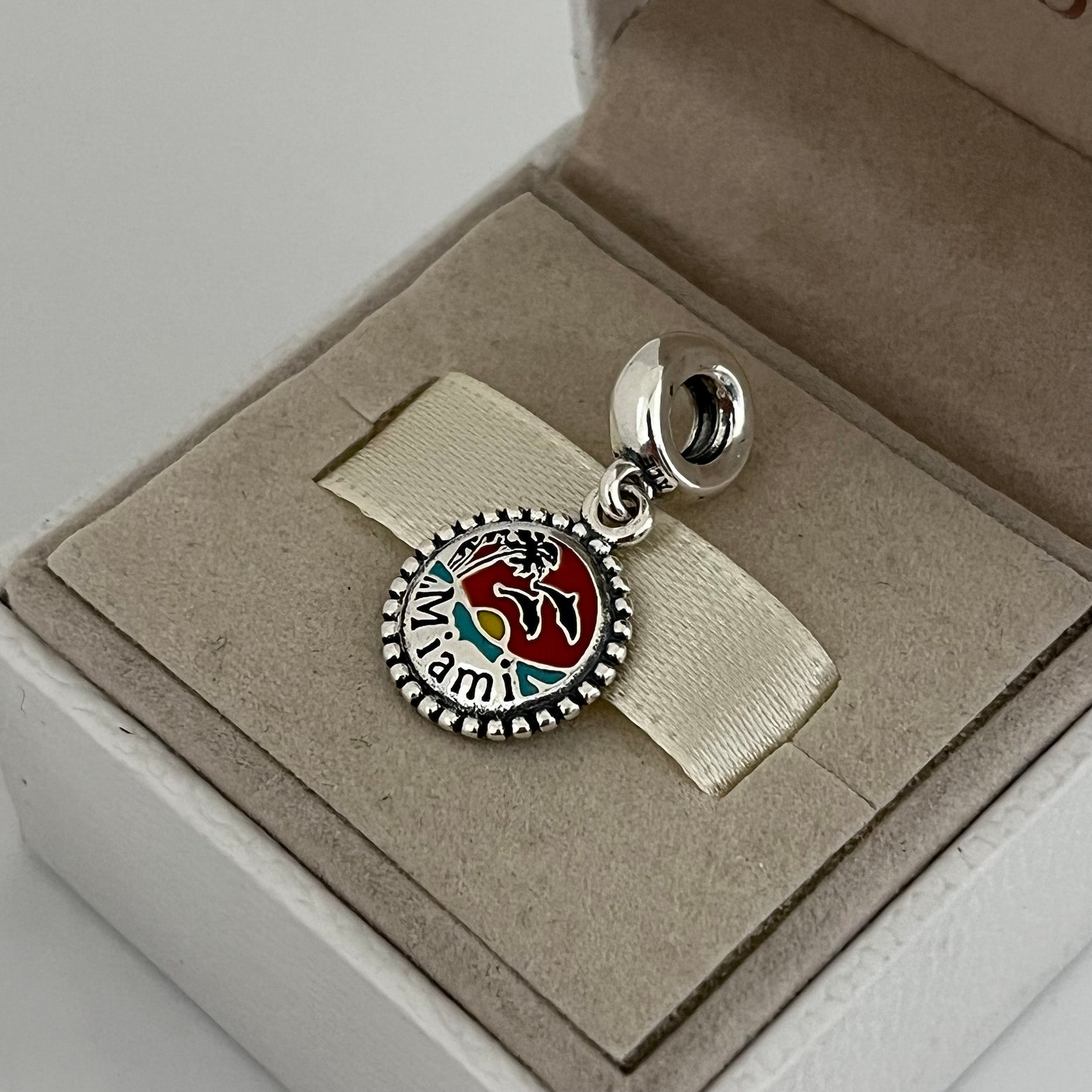 Pandora Miami Beach Dangle Charm Travel Pendant S925 Sterling Silver ...