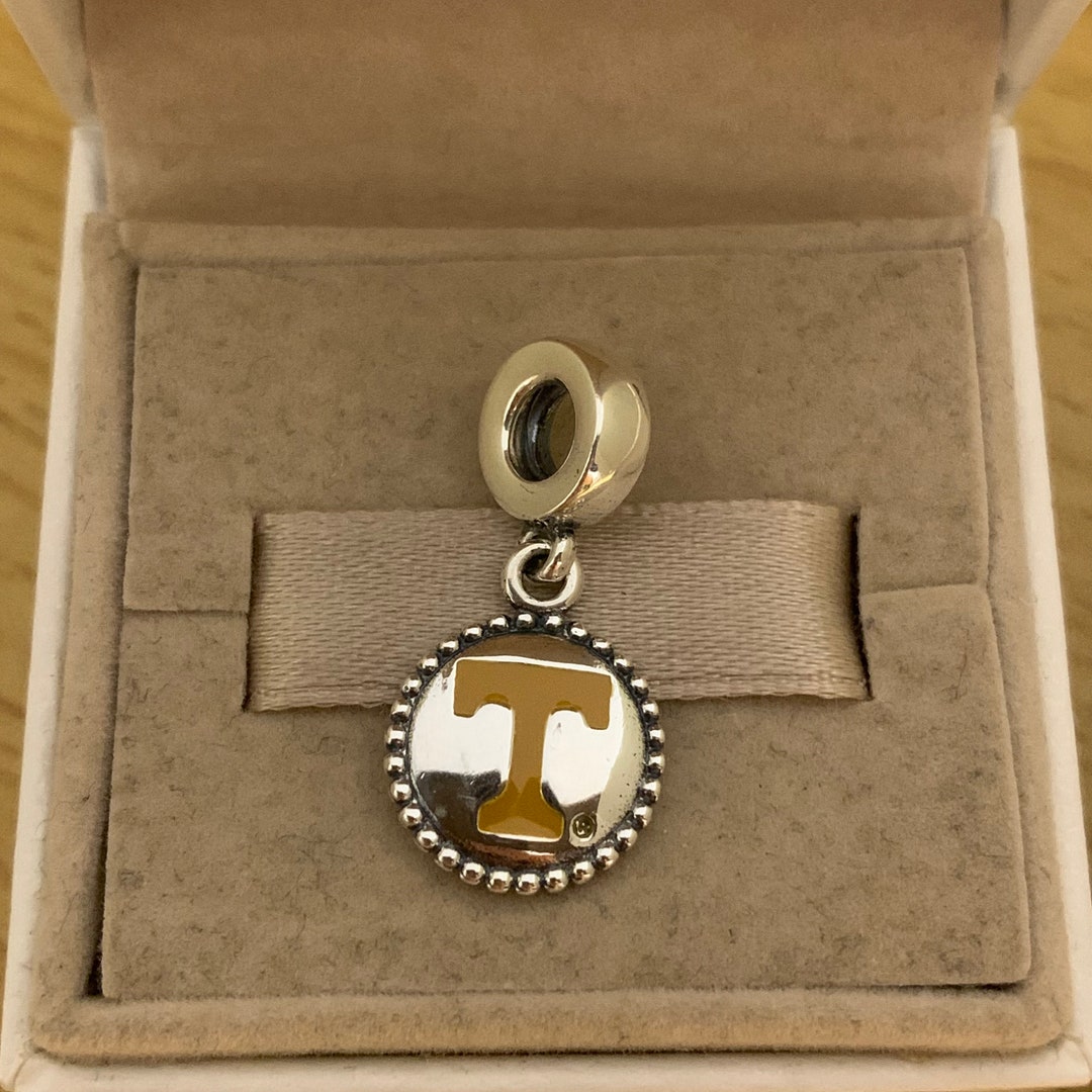 Tennessee Letter T Alphabet Dangle Charm Pendant, S925 Sterling Silver ...