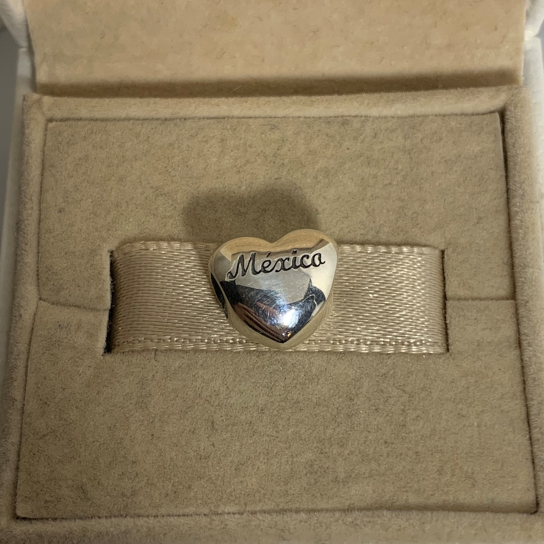 Pandora Mexico Exclusive Heart Bead Charm S925 Sterling Silver Jewelry ...