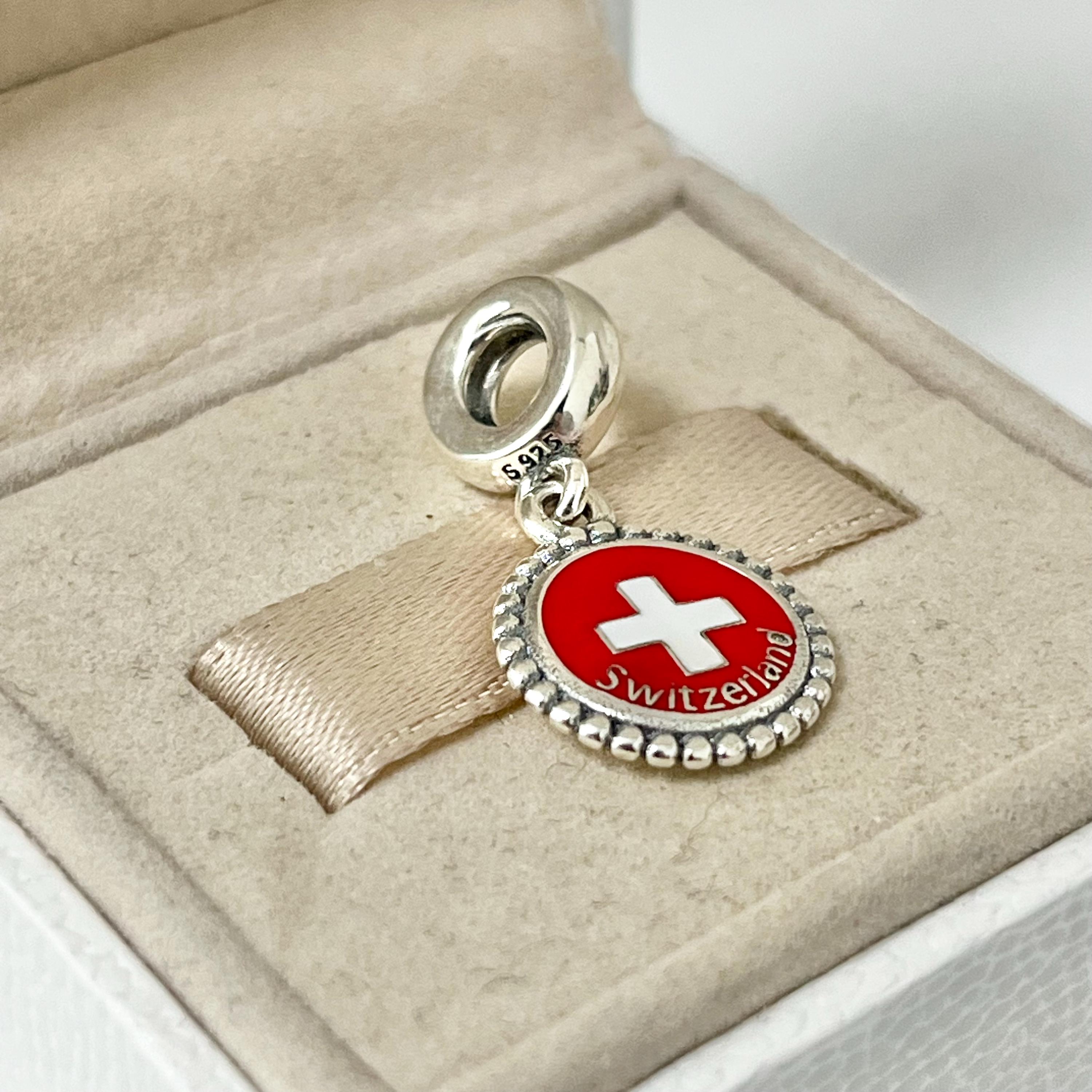 Pandora Switzerland Flag Exclusive Dangle Charm Pendant Travel S925 ...