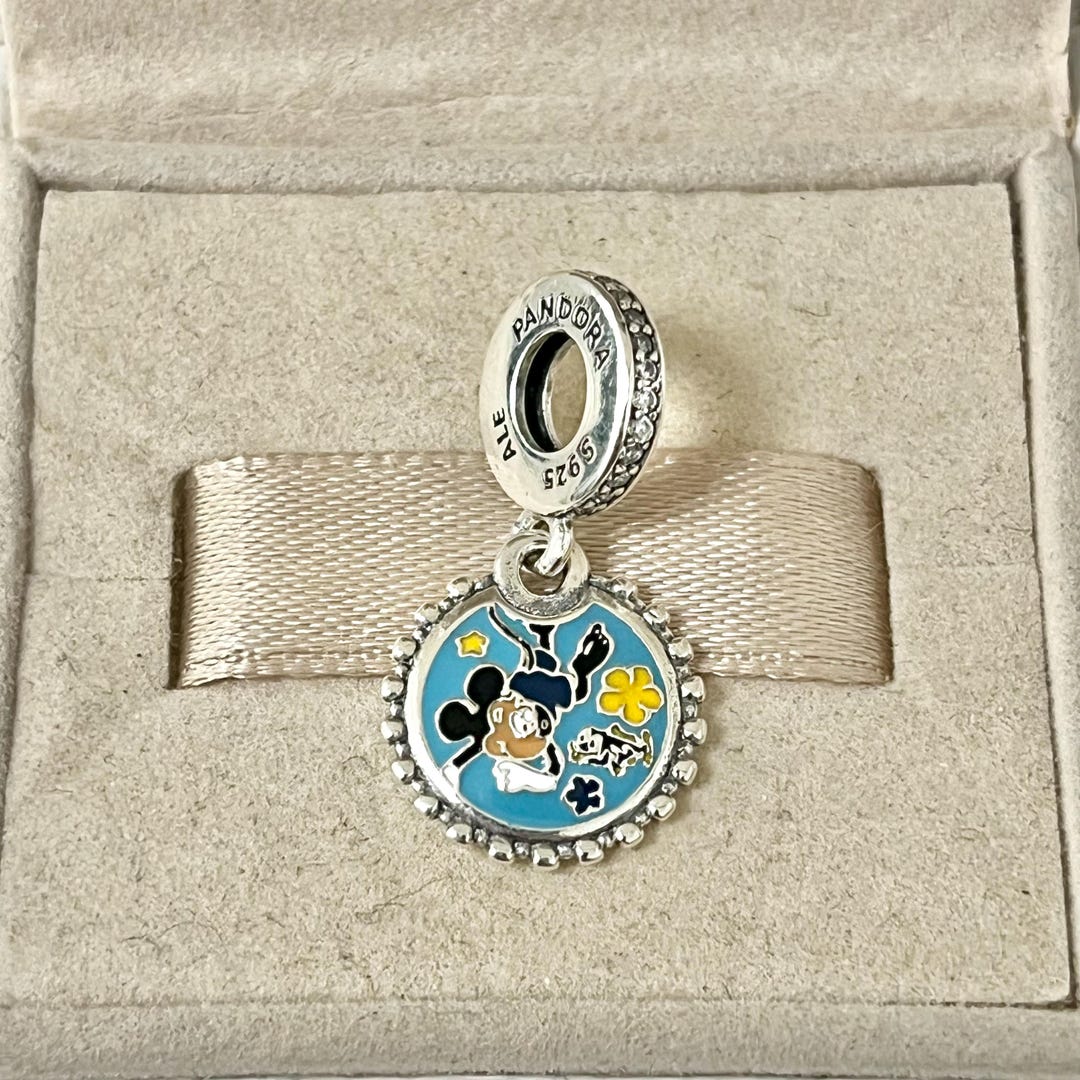 Pandora Mickey Mouse Dangle Charm Pendant Travel S925 Silver Jewelry ...