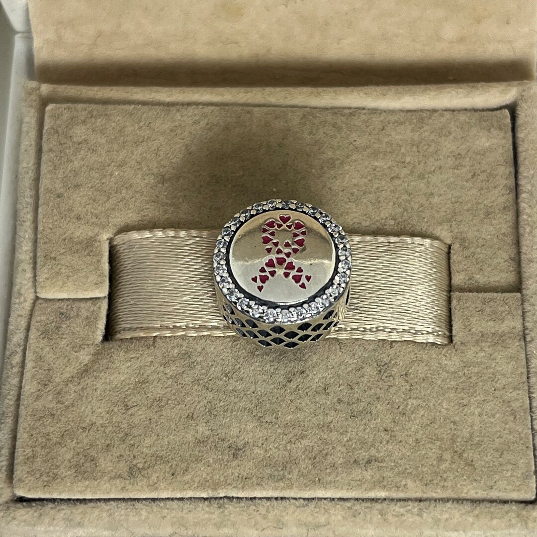 Pandora Breast Cancer Ribbon of Strength Bead Charm Hope S925 Sterling ...