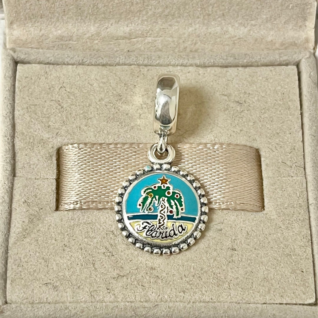 Pandora Florida Beach Tree Dangle Charm Travel Pendant S925 Sterling ...