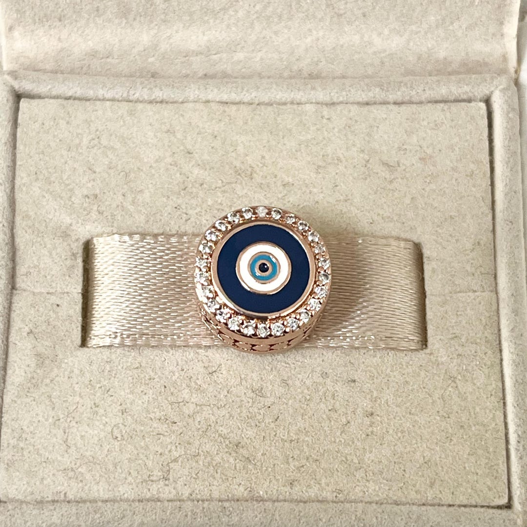 Pandora Evil Eye Rose Gold Plating Charm Pendant Bead Exclusive Silver ...