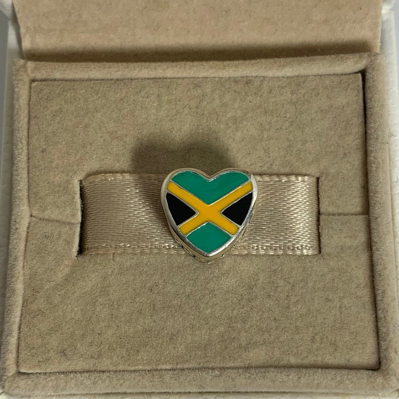 Pandora Jamaica Flag I Love Jamaica Heart Bead Charm S925 Sterling ...
