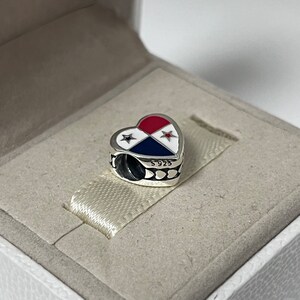 Pandora Panama Flag Love Panama Heart Bead Charm S925 Sterling Silver ...