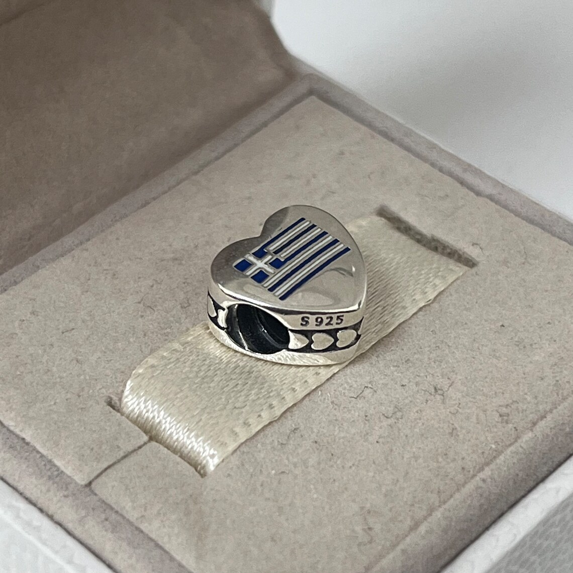 Pandora Greece Flag Charm Heart Bead Charm Love Greece S925 Sterling ...