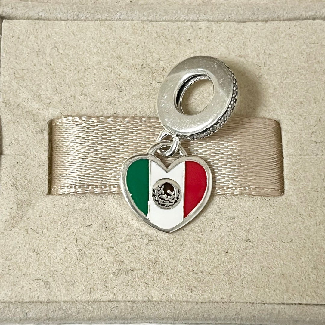 Pandora Mexico Flag Heart Dangle Charm Pendant S925 Sterling Silver ...