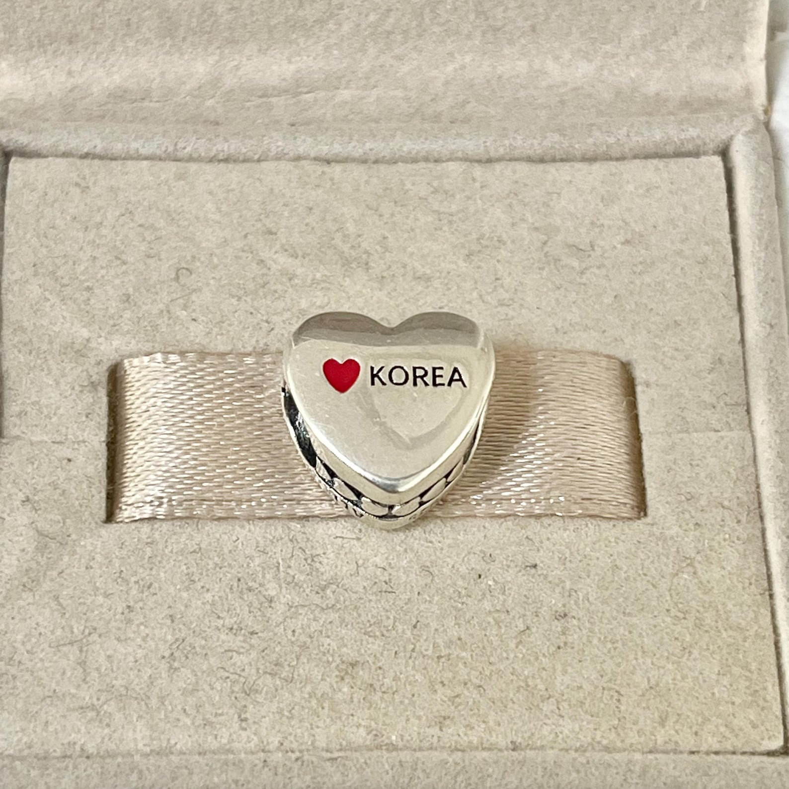 Pandora KOREA Flag Heart Bead Charm Travel S925 Silver Jewelry for ...