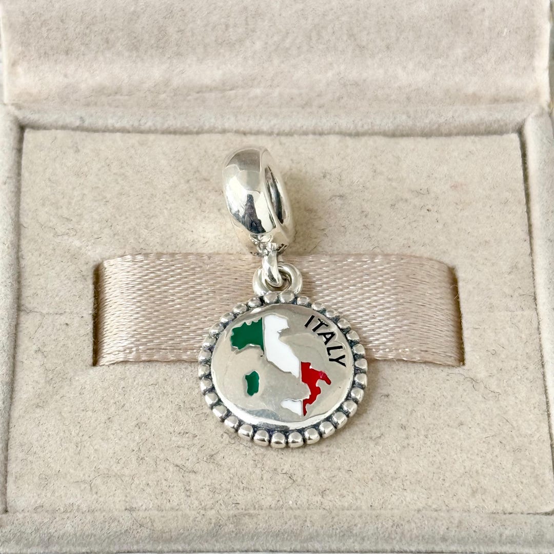 Pandora ITALY Map Flag Dangle Charm Pendant S925 Silver Jewelry for ...
