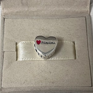 Pandora Panama Flag Love Panama Heart Bead Charm S925 Sterling Silver ...