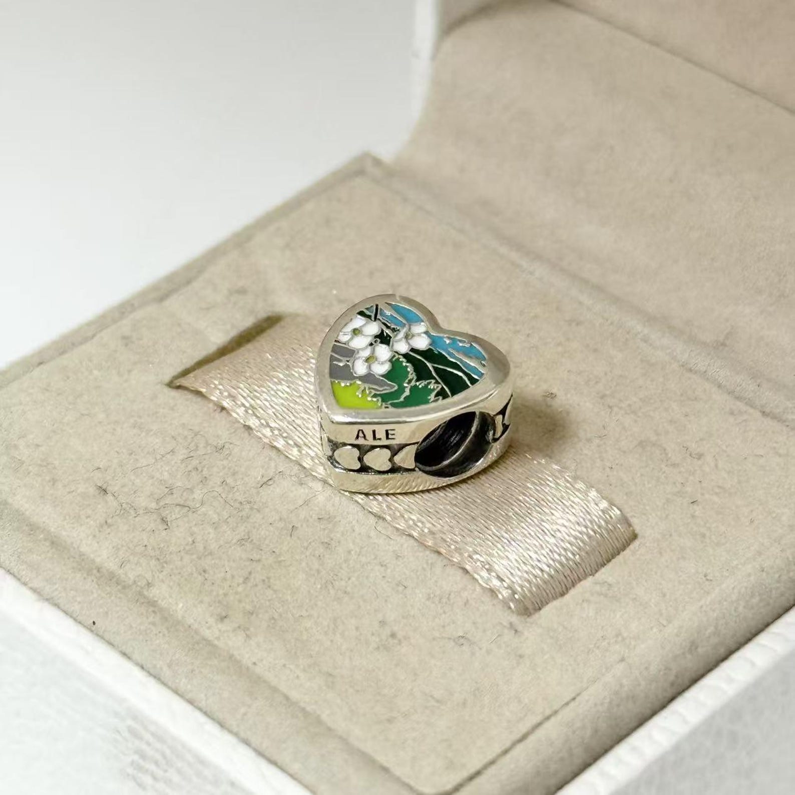 Pandora Virginia Lovers Heart Bead Charm S925 Silver Jewelry for ...