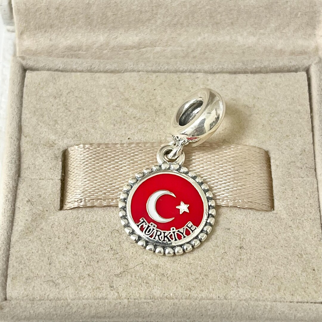 Pandora Türkiye Flag Exclusive Dangle Charm Pendant Travel S925 Silver ...