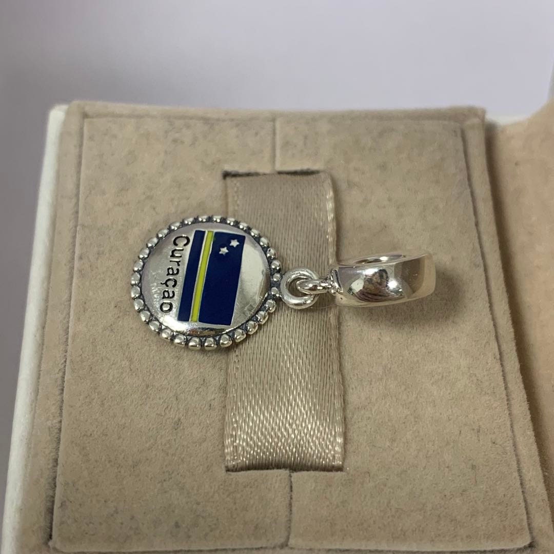 Pandora Curacao Flag Dangle Charm Pendant, S925 Sterling Silver ...