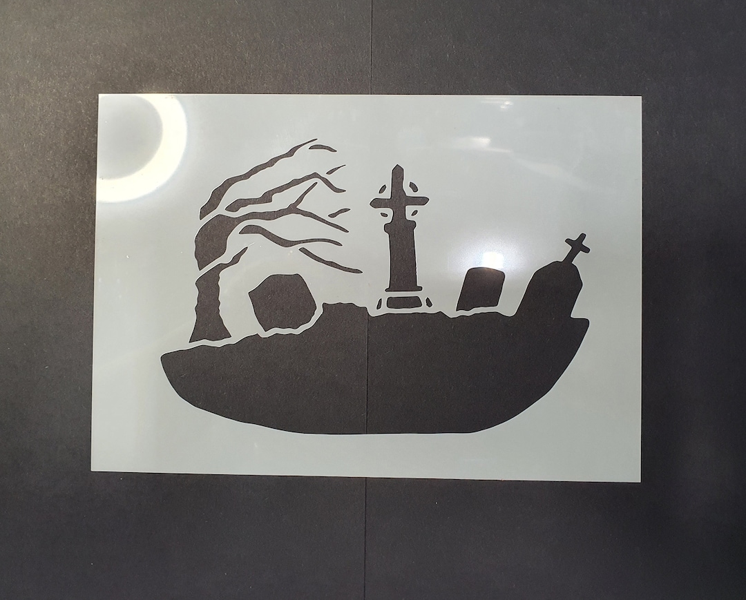 Graveyard Stencil: 190 Micron Mylar, Angied Design - Etsy