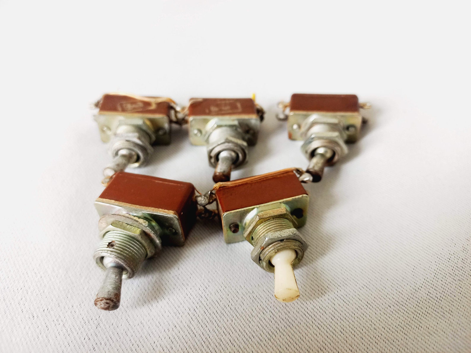 Soviet VINTAGE on / off Set of 5 TOGGLE SWITCHES Old Russian Electrical ...
