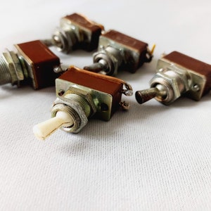 Soviet VINTAGE on / off Set of 5 TOGGLE SWITCHES Old Russian Electrical ...