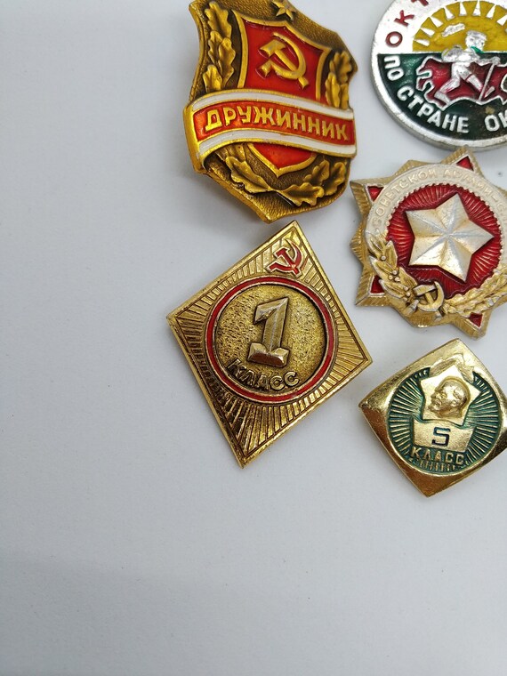 Soviet Badges with Symbols of the USSR Set of Pins of… - Gem