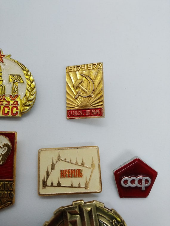 Soviet Badges with Symbols of the USSR Set of Pins of… - Gem
