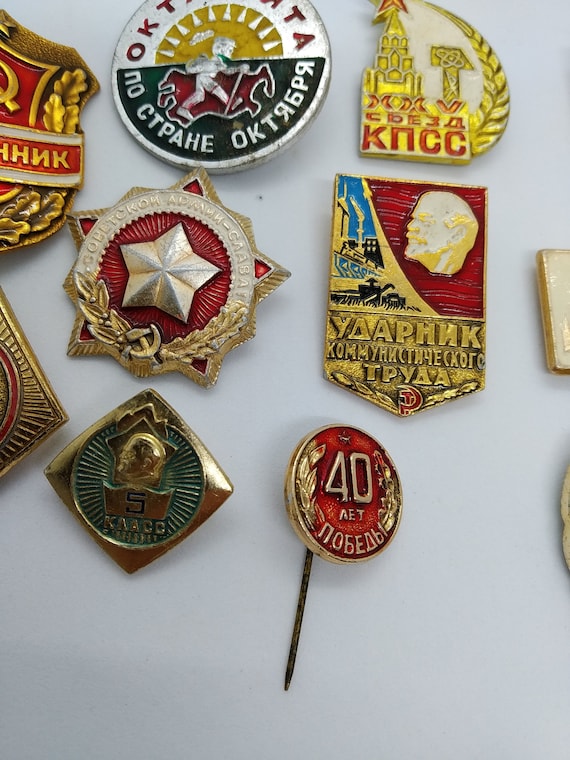 Soviet Badges with Symbols of the USSR Set of Pins of… - Gem