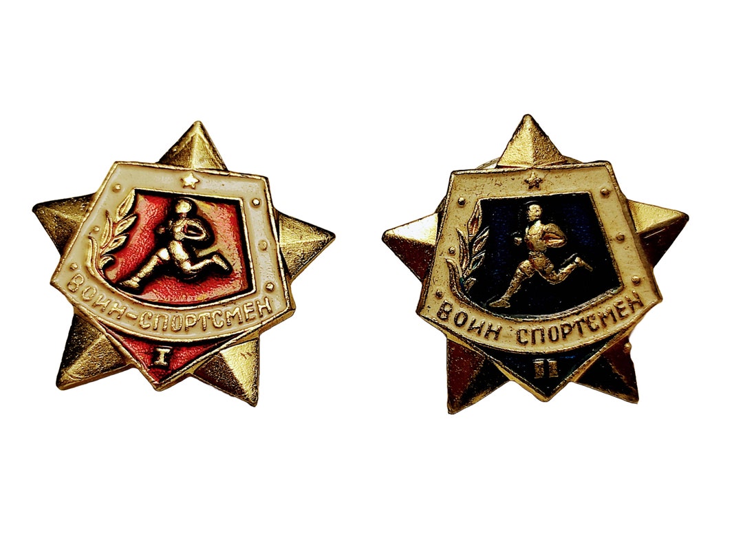 Warrior-athlete Soviet Collectible Badge USSR Army Soldiers 1st and 2nd ...