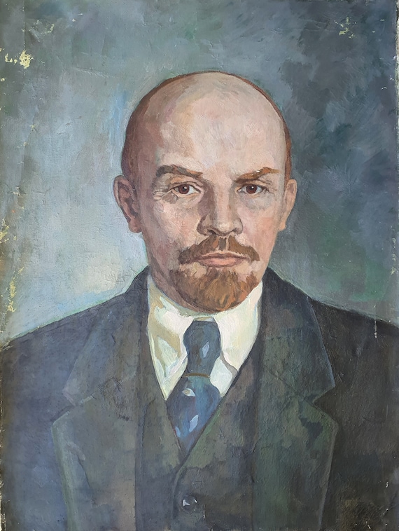 Portrait of Lenin. Antique Oil Painting Original Socialist | Etsy