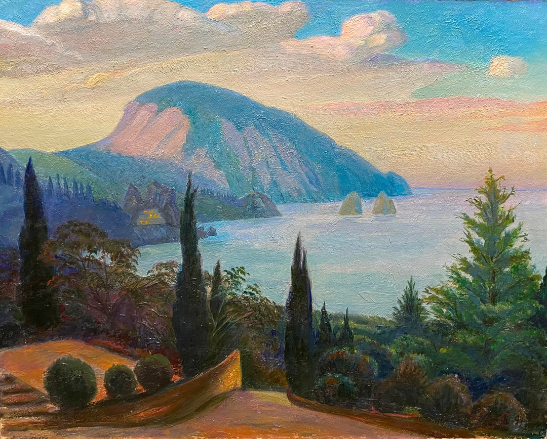 Scenery. Oil Painting Original Ukrainian Artist Steblovskaya L. 40-50cm ...