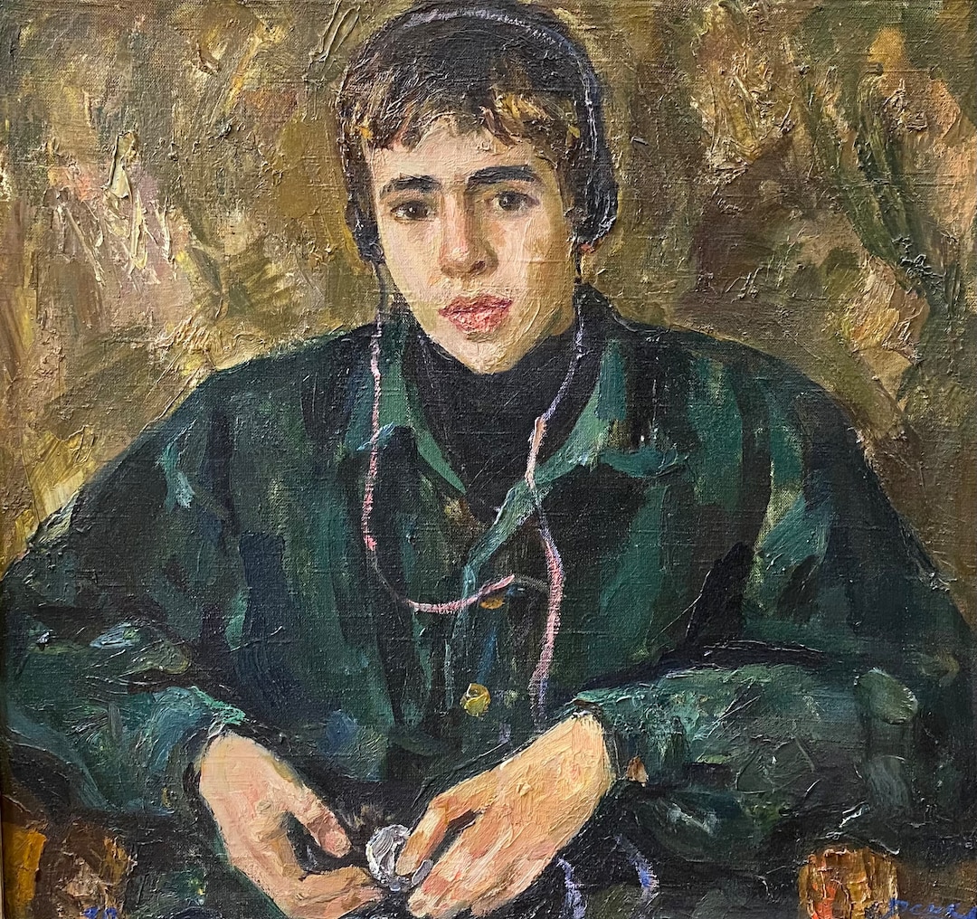 Son Bogdan. Oil Painting Original Ukrainian Artist Repka S. 57-60 Cm ...