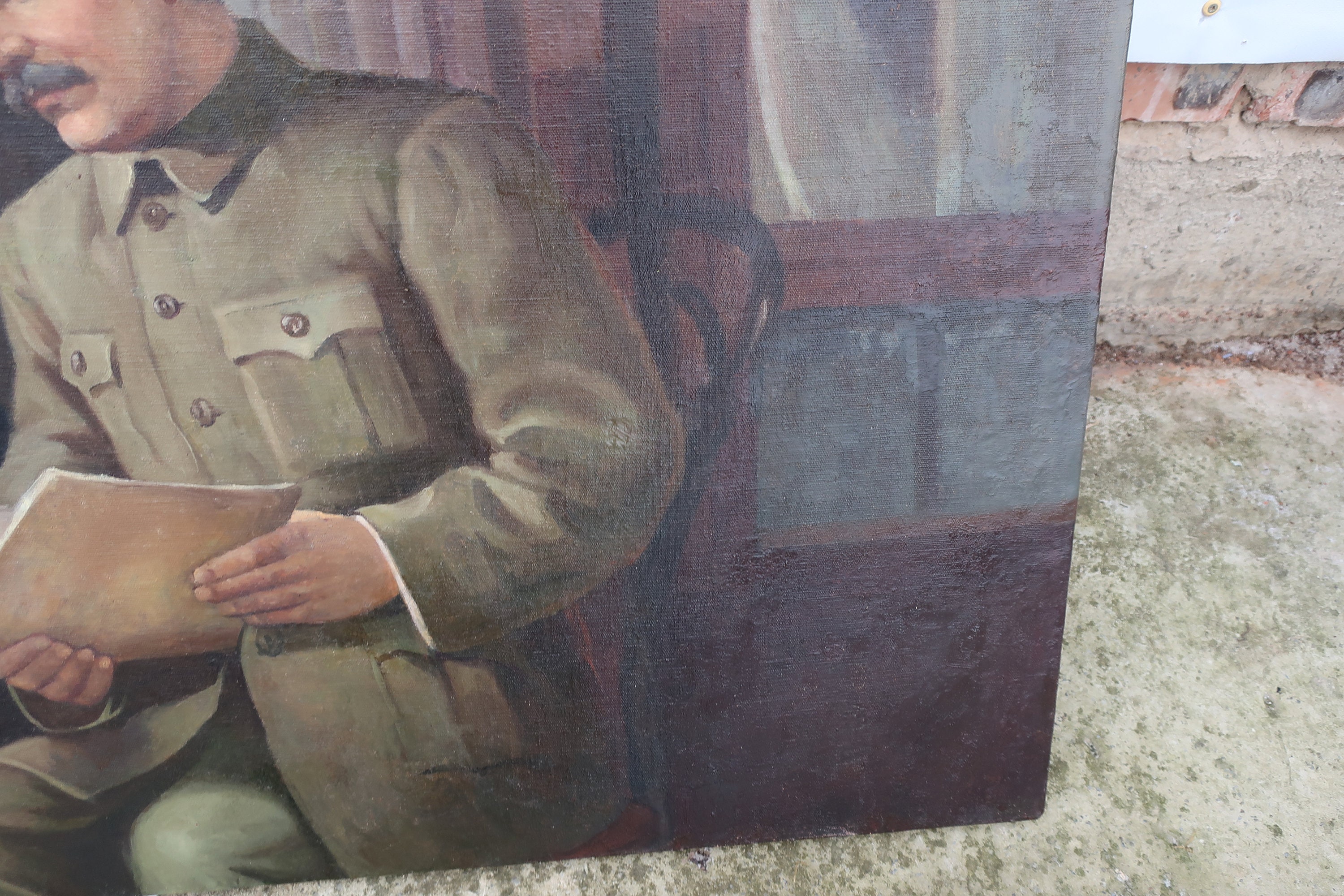 Lenin With Stalin Antique Oil Painting Socialist Realism - Etsy