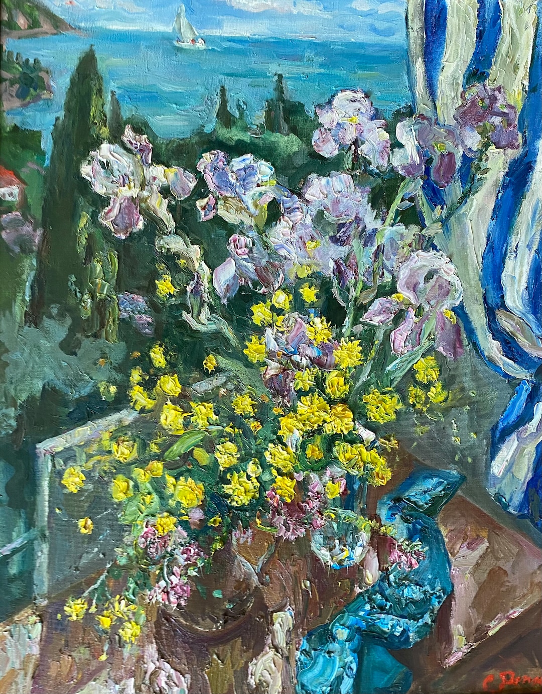 Seaside Still Life. Oil Painting Original Ukrainian Artist Repka S. 90 ...