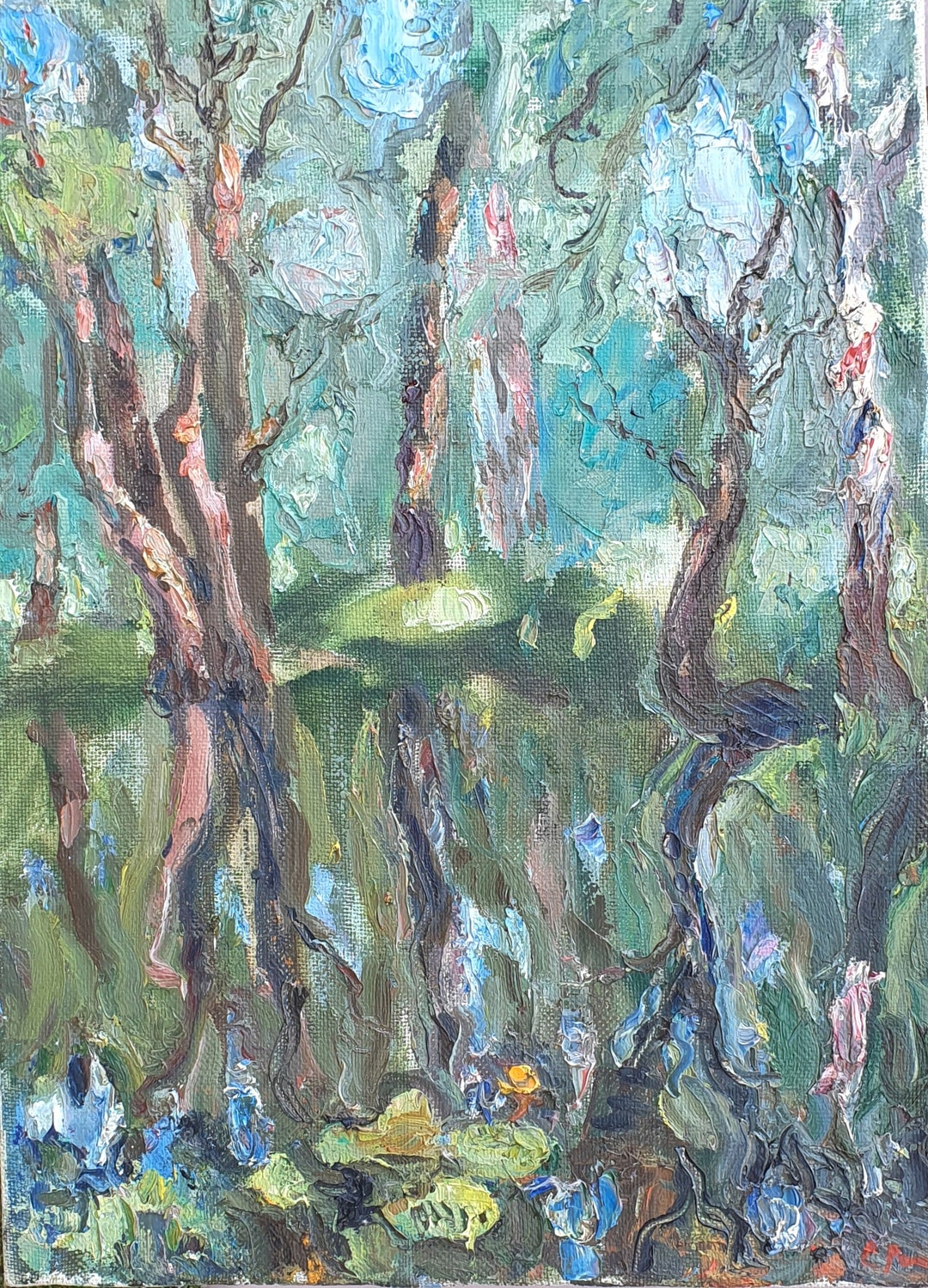 Landscape. Oil Painting Original Ukrainian Artist Repka S. 50-36 Cm Oil ...