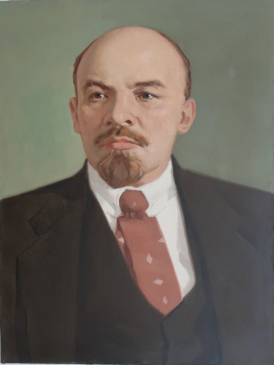 Portrait of V. Lenin. Oil Painting Original Ukrainian Artist 79-60 Cm ...