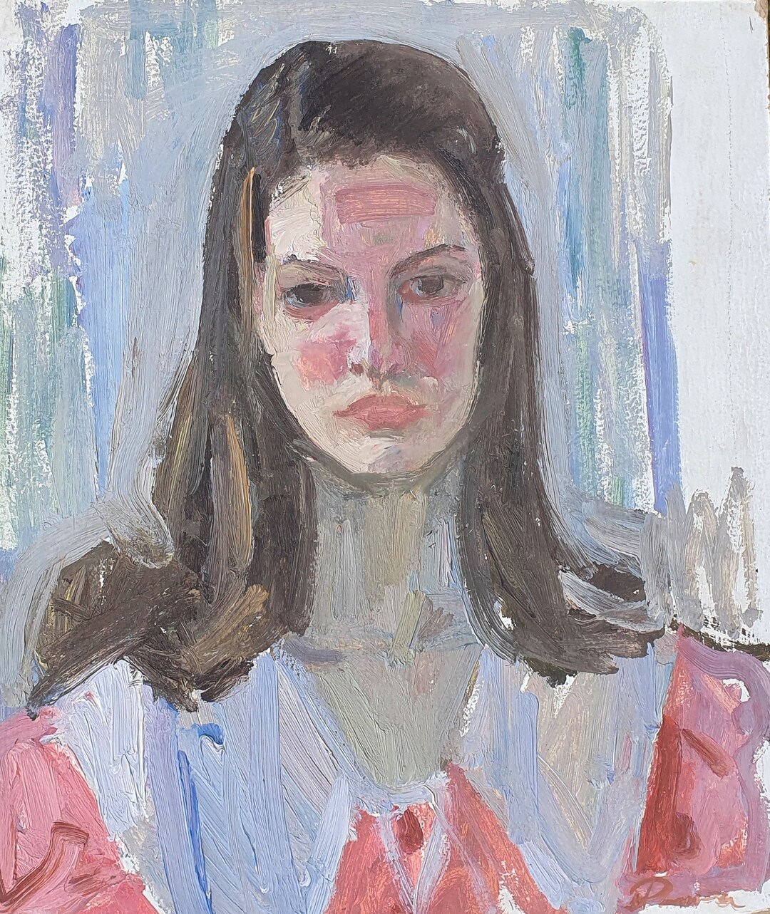 Portrait of a Girl. Oil Painting Original Ukrainian Artist Repka V. 50 ...