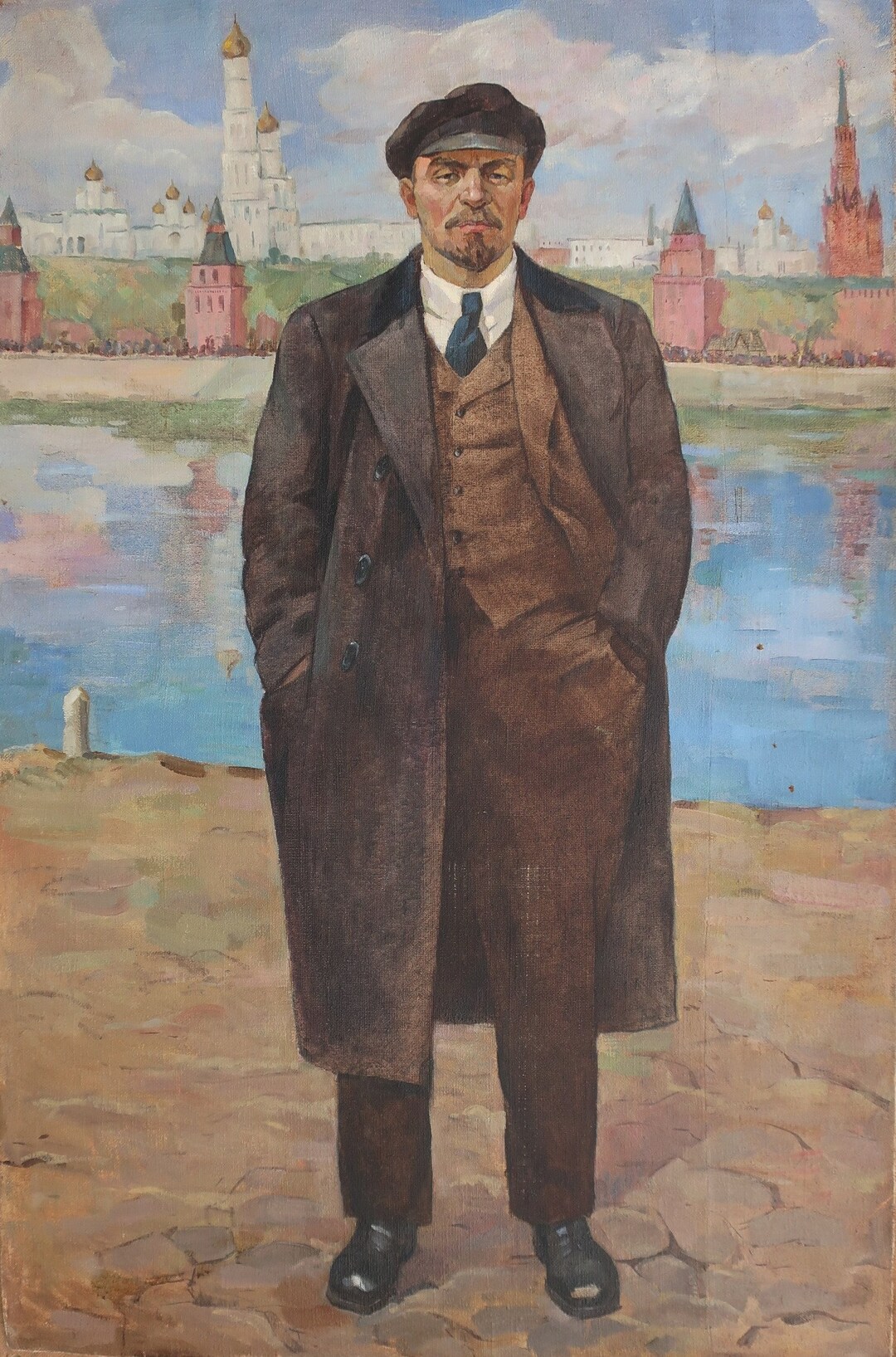 Portrait of V. Lenin. Oil Painting Original Socialist Realism Ukrainian ...