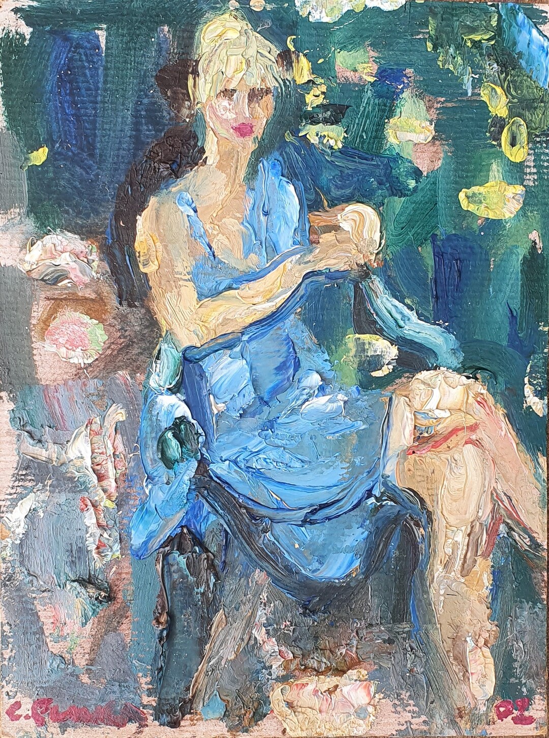 Portrait of a Girl. Oil Painting Original Socialist Realism Ukrainian ...