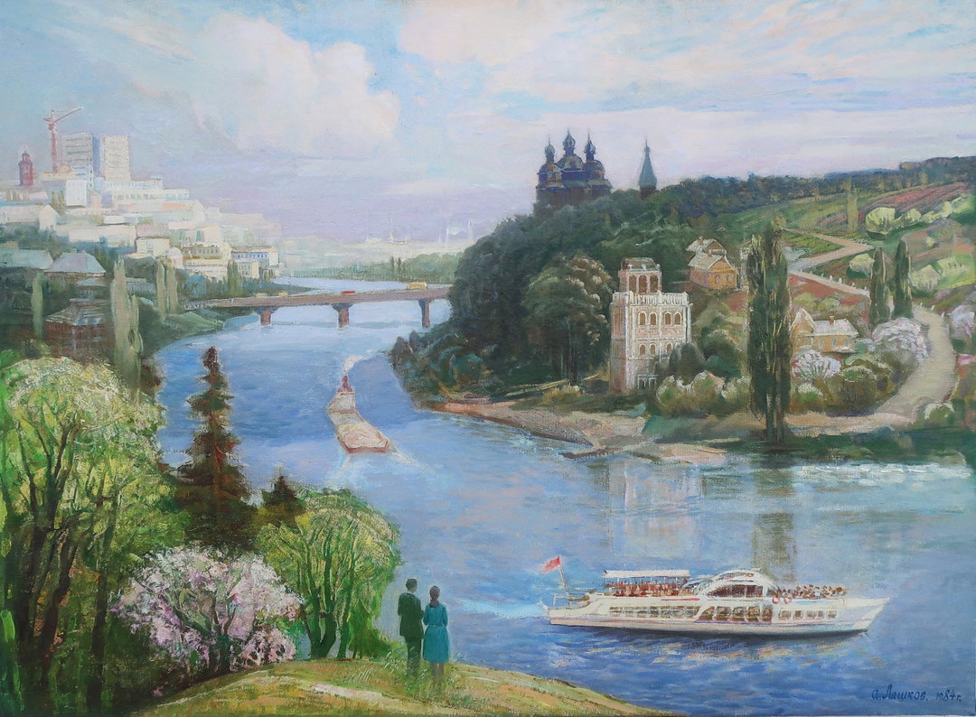 Landscape Oil Painting Original Ukrainian Artist Lyashkov A. 73-100 Cm Oil on Canvas 1984year - Etsy