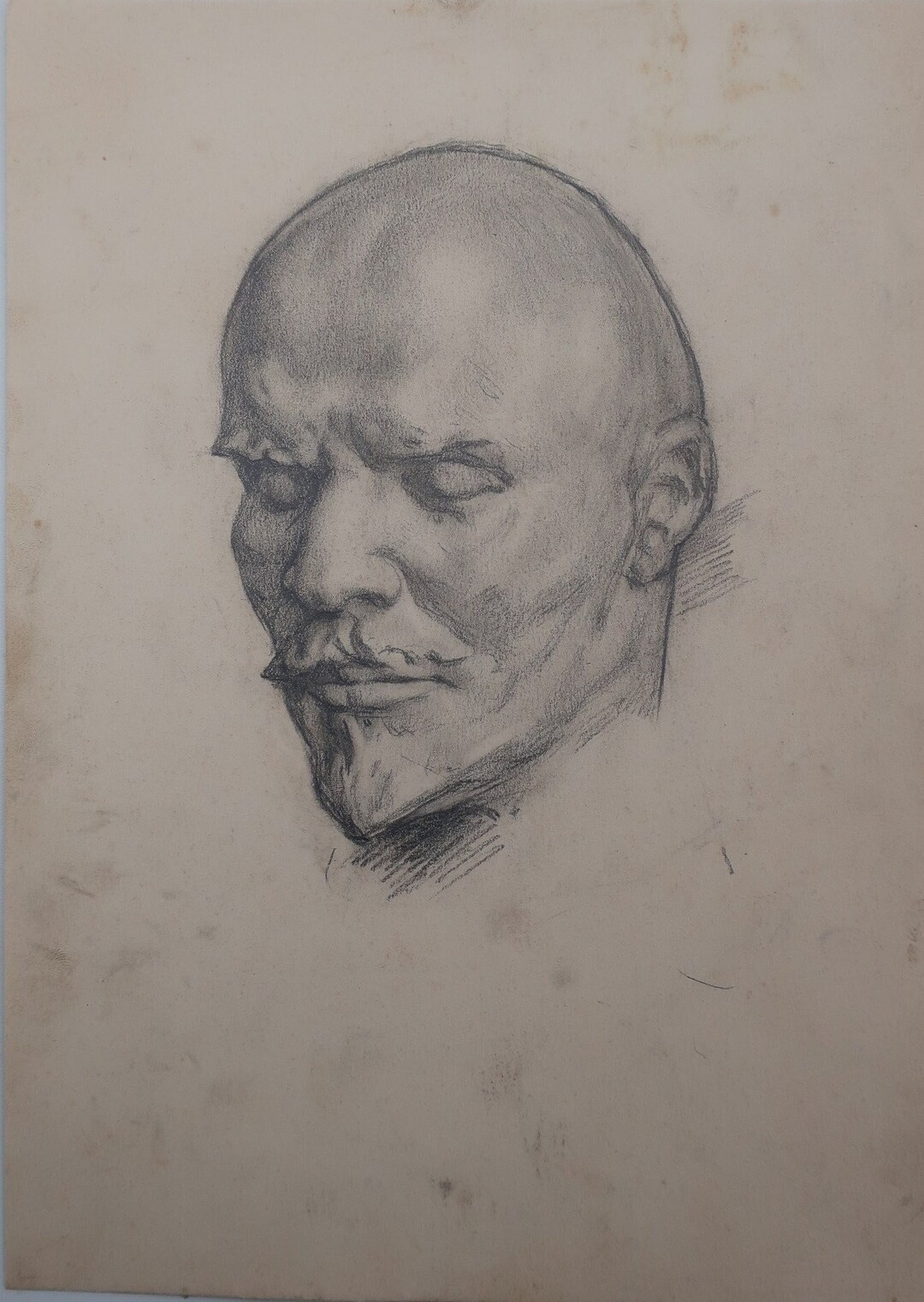 Portrait of Lenin. Drawing by Ukrainian Artist Katz A. 27-19cm Graphics ...