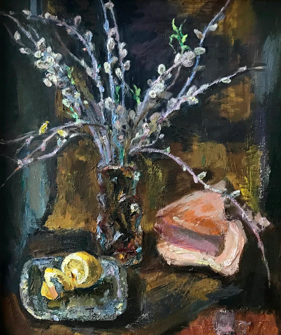Still Life With Willow. Original Painting by Ukrainian Artist Repka S ...