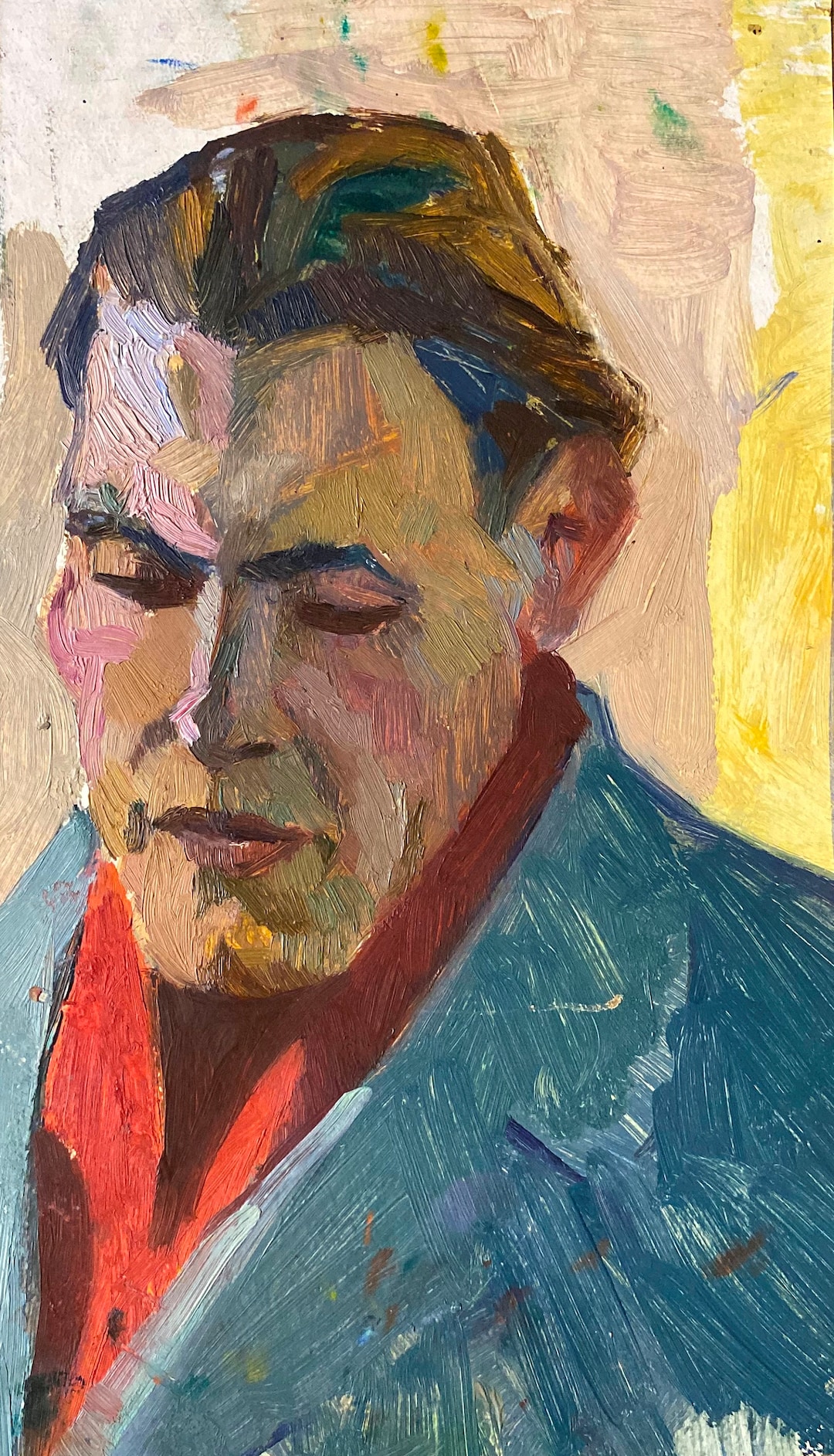 Portrait of a Man. Oil Painting Original Ukrainian Artist Iskam V. 38 ...