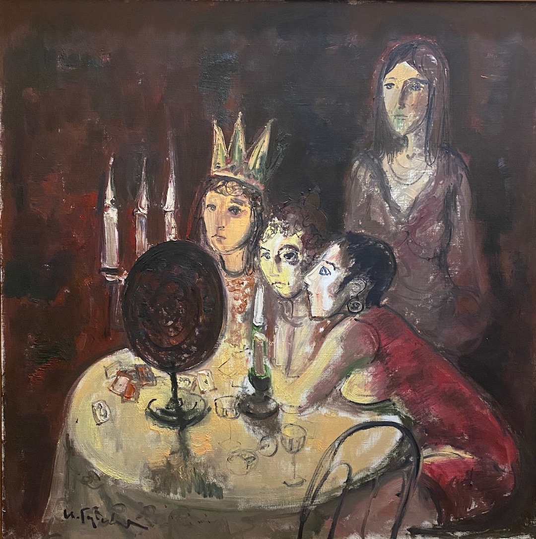 Divination and a Mirror. Oil Painting Ukrainian Artist Gubsky - Etsy