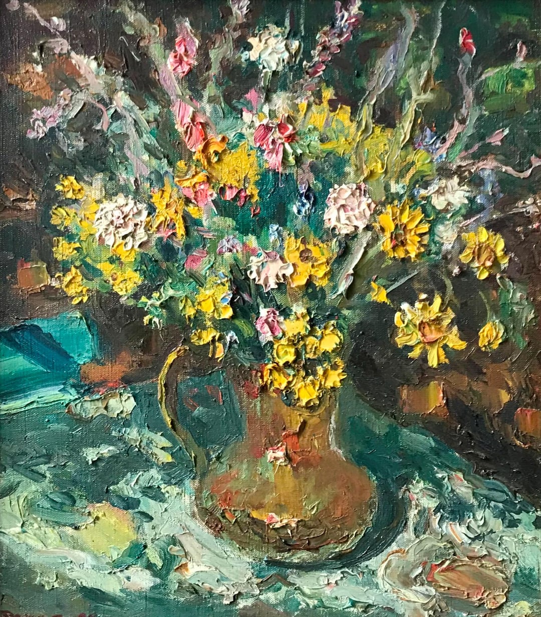 September Bouquet. Original Painting by Ukrainian Artist Repka S. 45-40 ...
