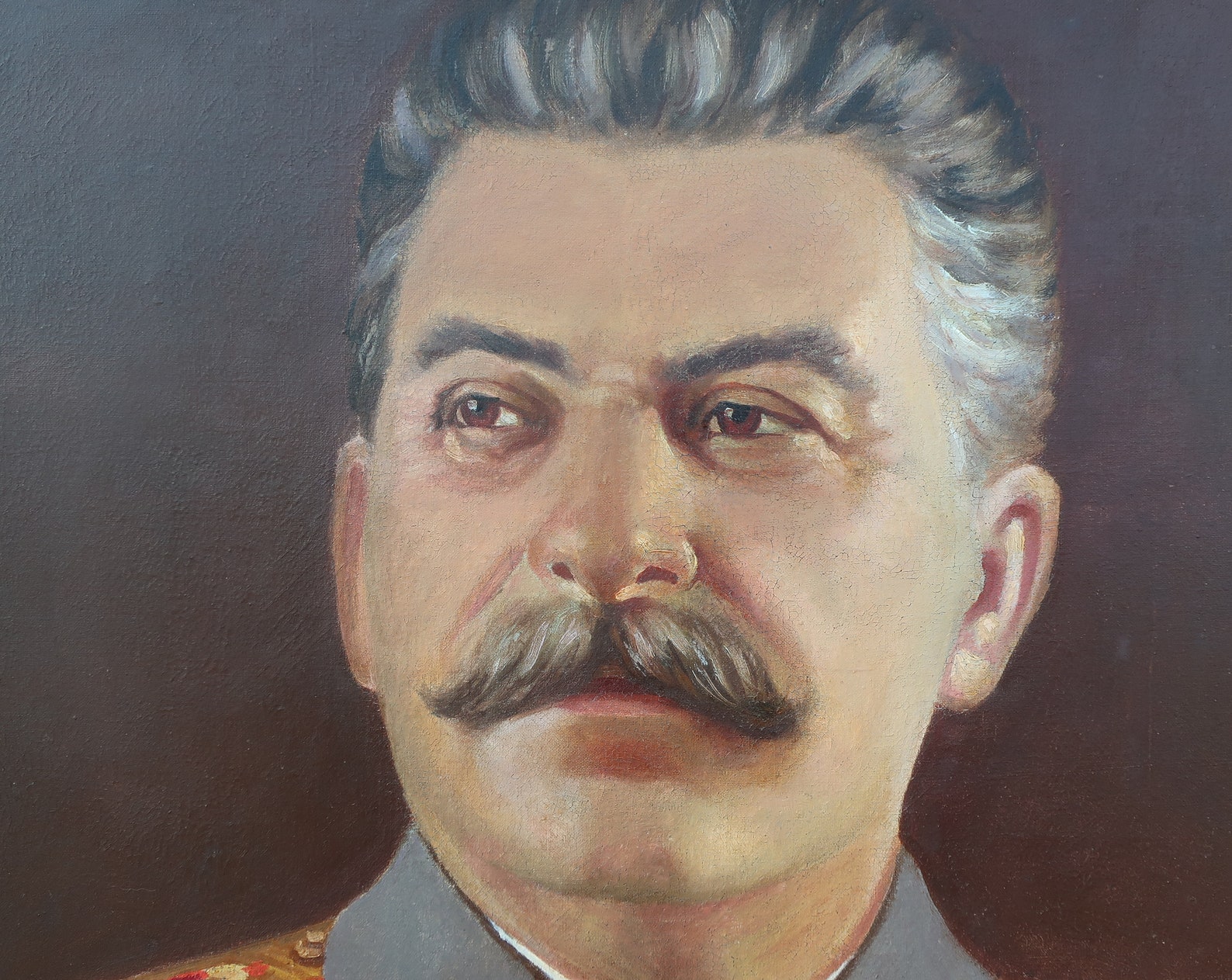 Portrait of Stalin. Antique Oil Painting Original of Socialist - Etsy