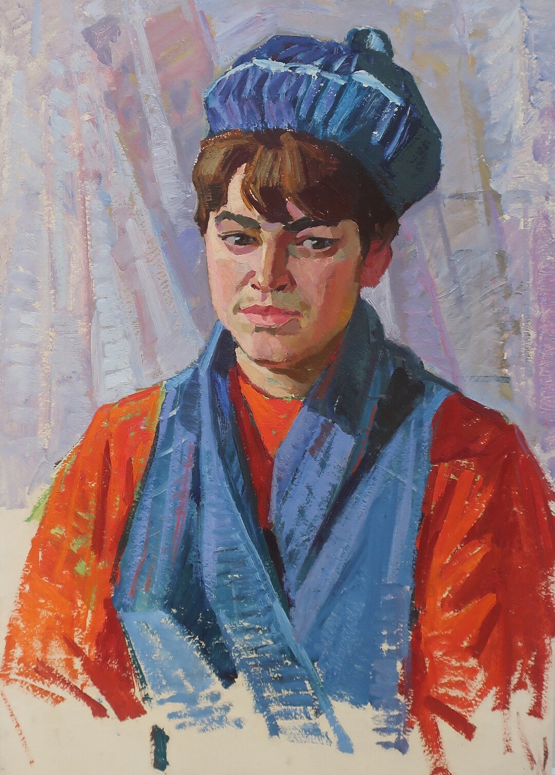 Portrait.ukrainian Artist Nesterov V. 65-47 Cm, Oil on Cardboard, 1970s ...