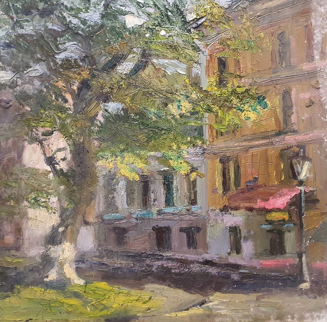 Urban Landscape. Oil Painting Original Ukrainian Artist Zaborovskaya O ...
