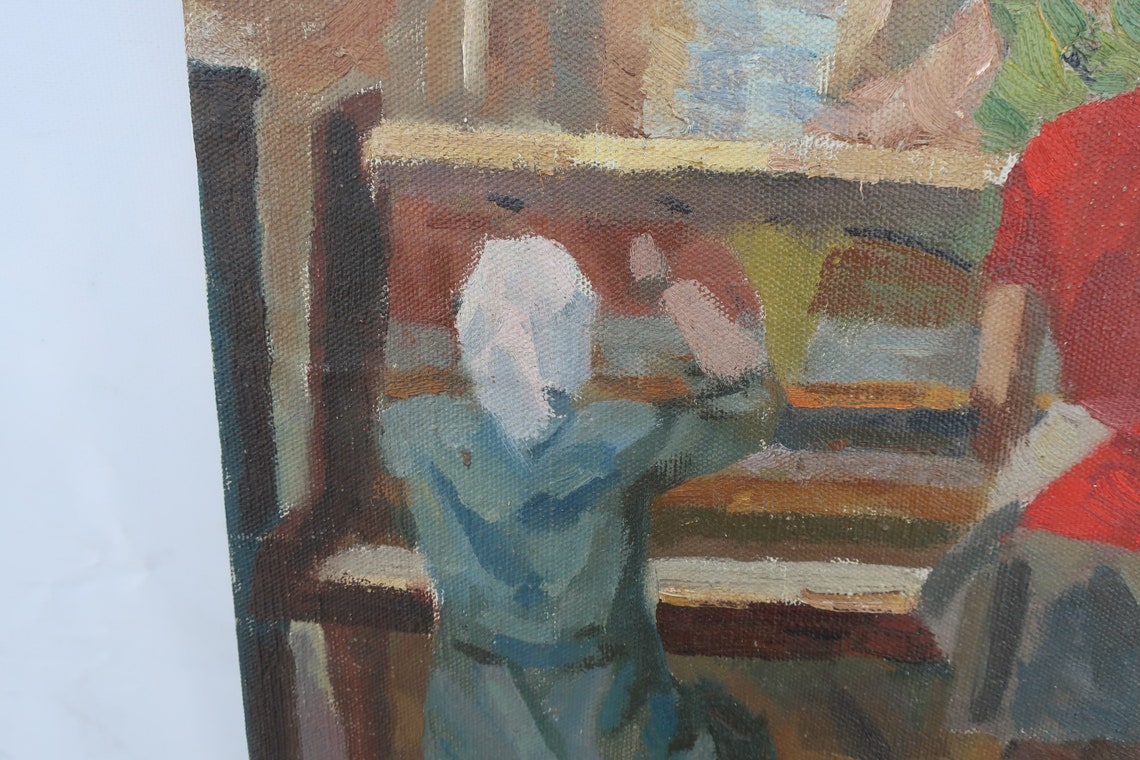 Sketch. Antique Oil Painting Original Socialist Realism Soviet - Etsy