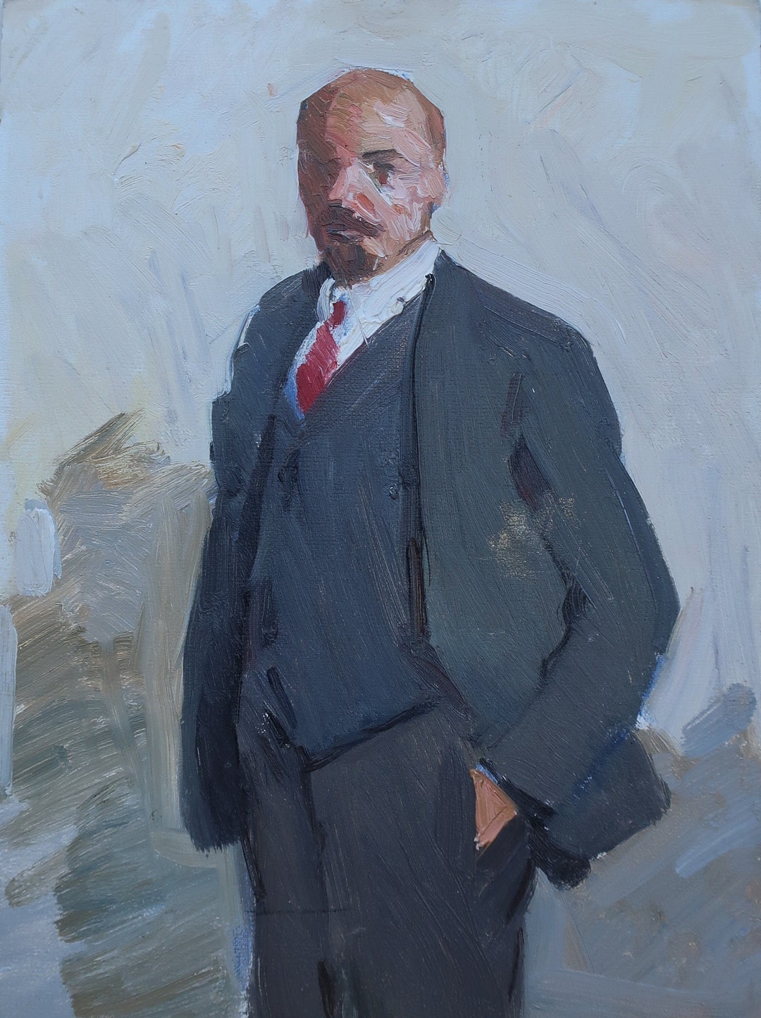 Vladimir Lenin Oil Painting Original Ukrainian Artist Belyak V. 25-19 ...