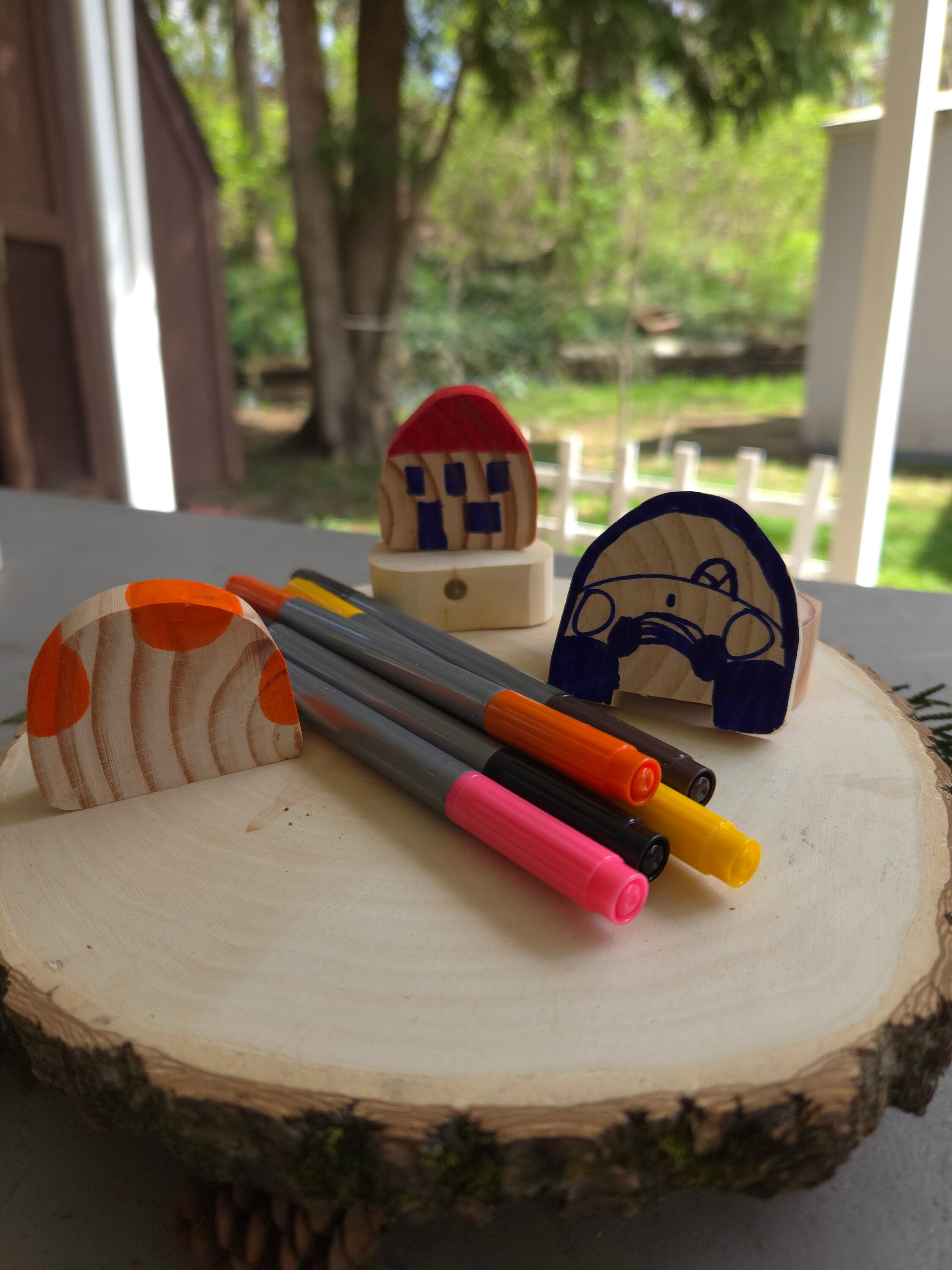 30 Natural Tree Blocks, Montessori Style Wooden Toy for Kids, Wooden ...