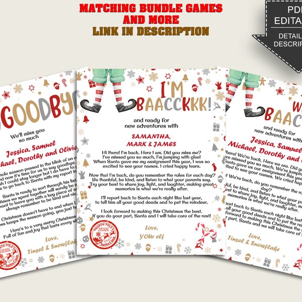 Editable Goodbye Elf Letter - Etsy